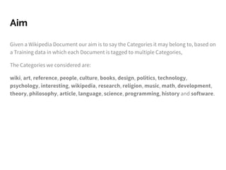 Wikipedia Document Classification | PPTX | Computing | Technology & Computing