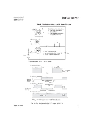 Original N Channel Mosfet IRF3710PBF IRF3710 3710 37A 100V New | PDF