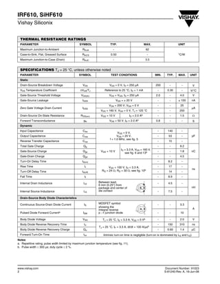 Original N-MOSFET Mosfet IRF610STU IRF610 610 1.8A 200V TO-220 New | PDF