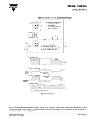 Original N-MOSFET Mosfet IRF610STU IRF610 610 1.8A 200V TO-220 New | PDF