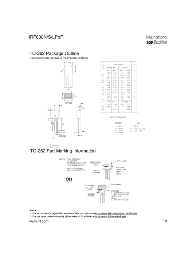 Original N Channel Mosfet IRF630N IRF630 TO-220 9.3A 200V New IR | PDF