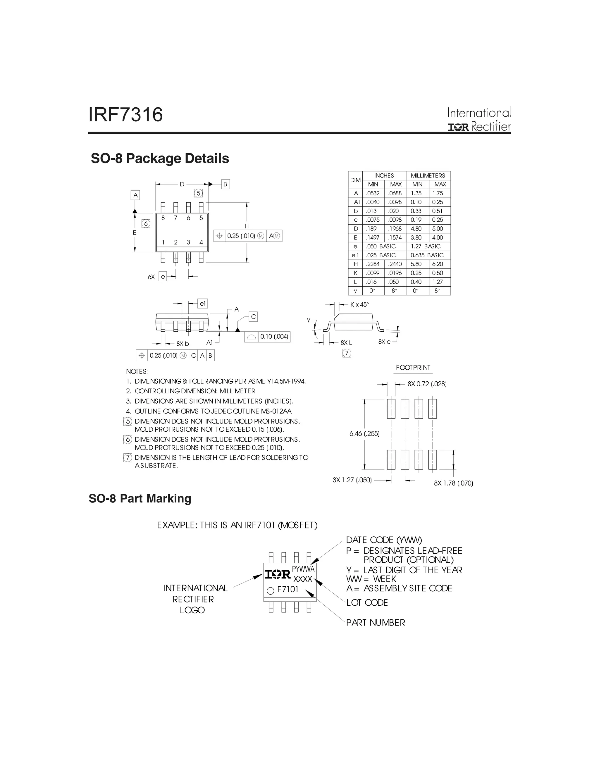 Original Dual P-Channel Mosfet RF7316TRPBF IRF7316 F7316 7316 SOP-8 New ...