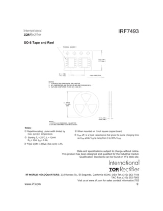 Original Mosfet IRF7493TRPBF IRF7493 F7493 7493 SOP-8 New IR | PDF