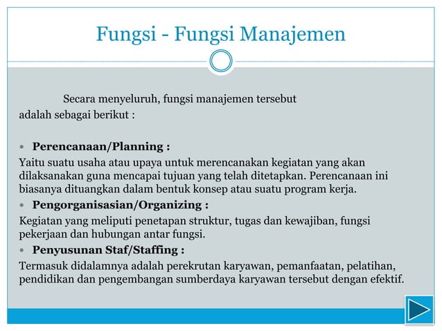 Irfa - pengertian, fungsi dan unsur manajemen | PPT