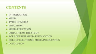 role of media in education | PPTX