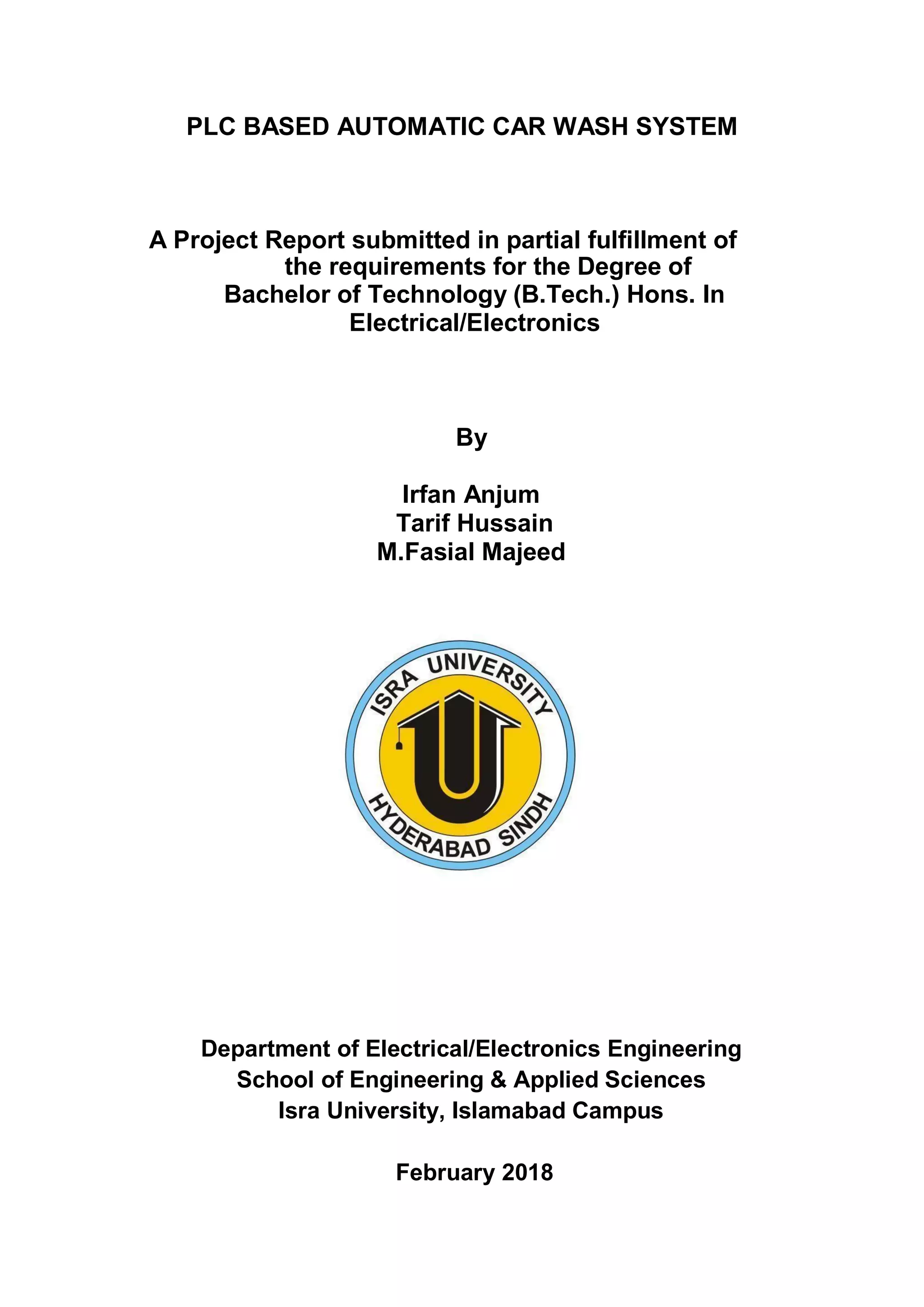 PLC Based Automatic car wash system By Irfan Anjum | PDF