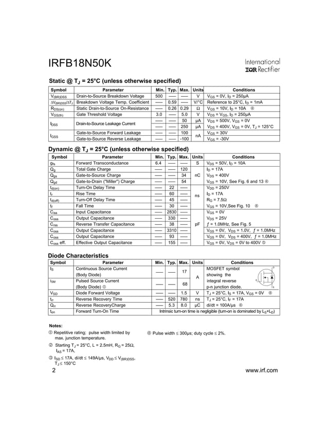 Original Mosfet IRFB18N50KPBF IRFB18N50K FB18N50K 18N50K 500V 17A TO ...