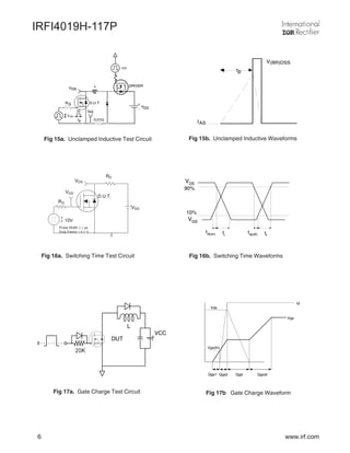 Original N-Channel Mosfet IRFI4019H-117P 4019 8A 150V TO-220 New | PDF