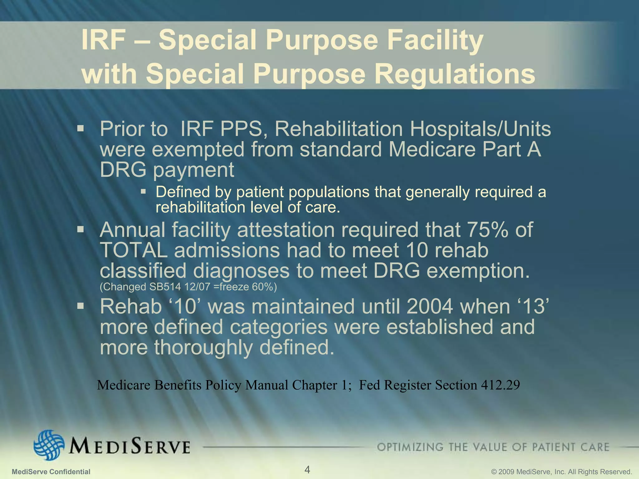 Irf Medical Necessity | PDF
