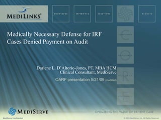 Irf Medical Necessity | PPT
