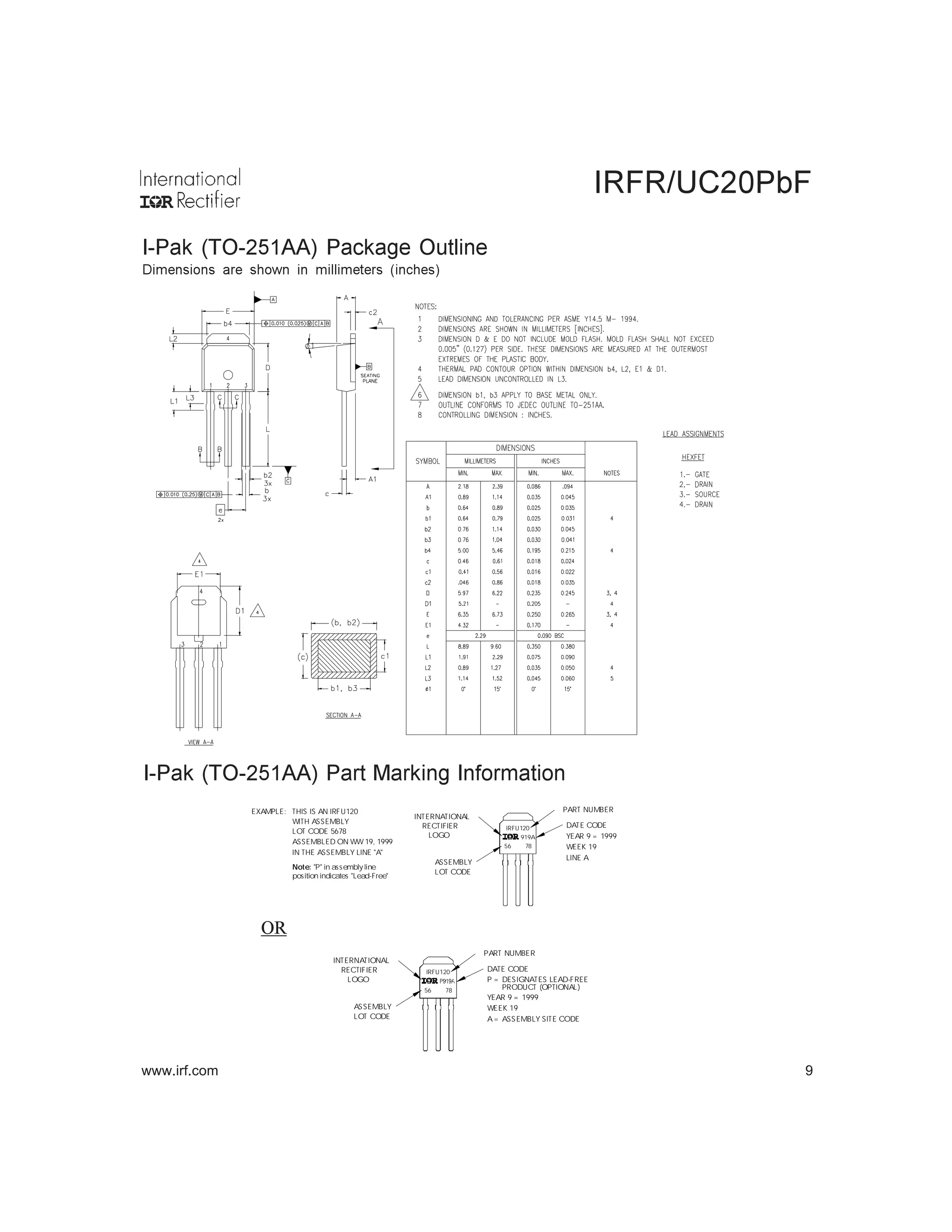 Original N-Channel Mosfet IRFUC20PBF FUC20 600V 2A TO-251 New | PDF
