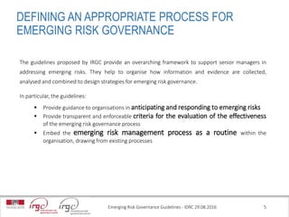 IRGC Guidelines for Emerging Risk Governance, Marie-Valentine FLORIN | PPT