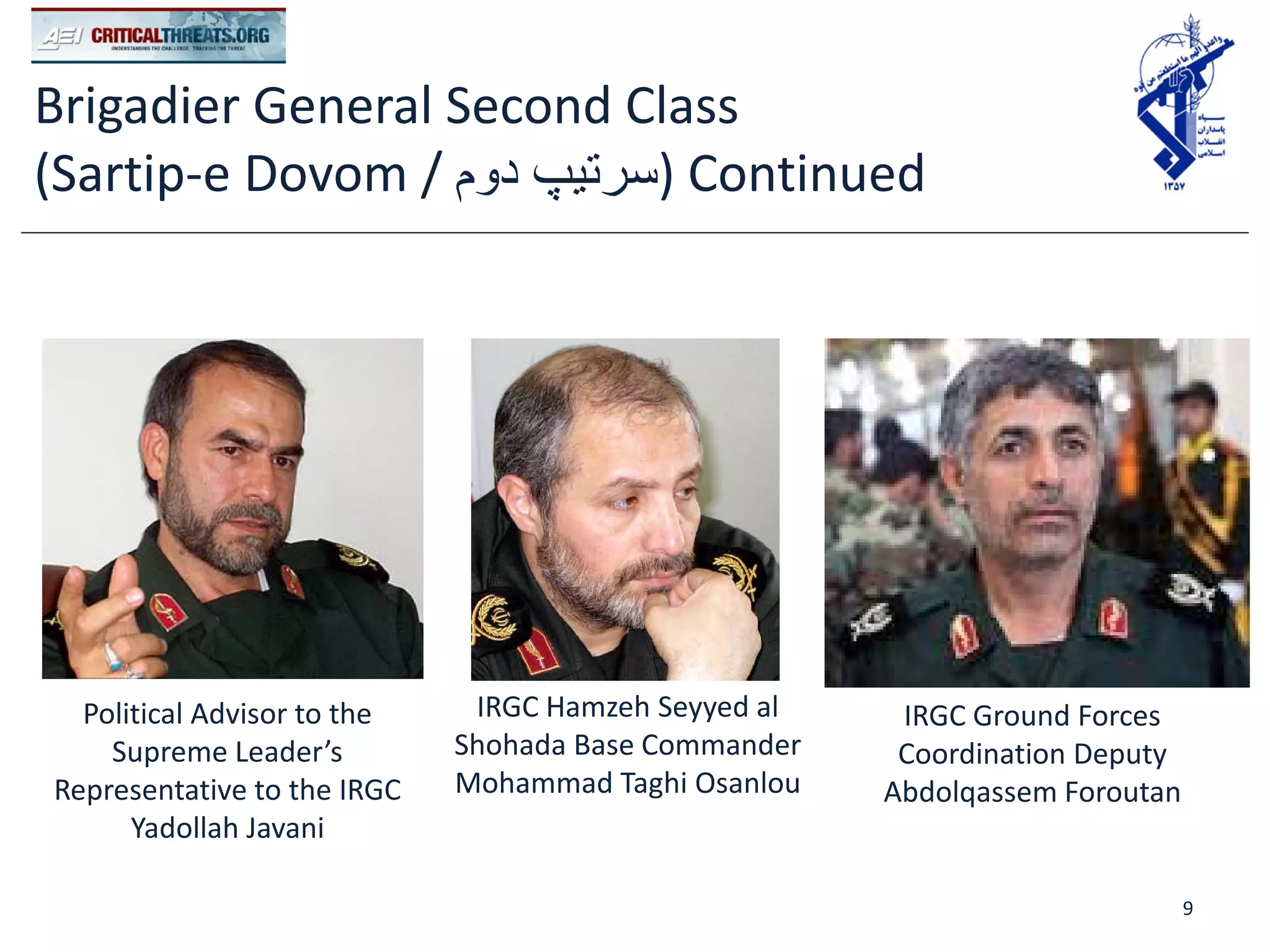 IRGC Rank Insignia Guide | PDF