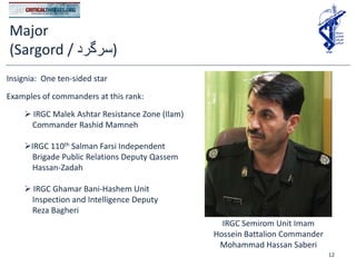 IRGC Rank Insignia Guide | PDF