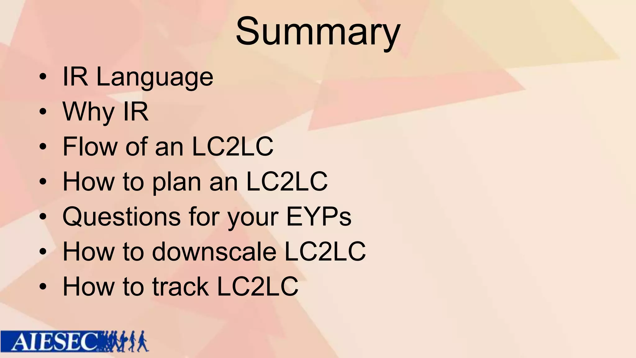 AIESEC - IR GUIDELINES FOR LC | PPTX