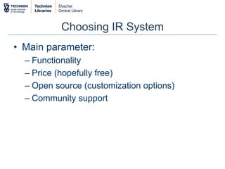 Technion IR: Institutional Repository with DSpace | PPT