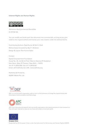 Internet Rights are Human Rights Case Booklet | PDF