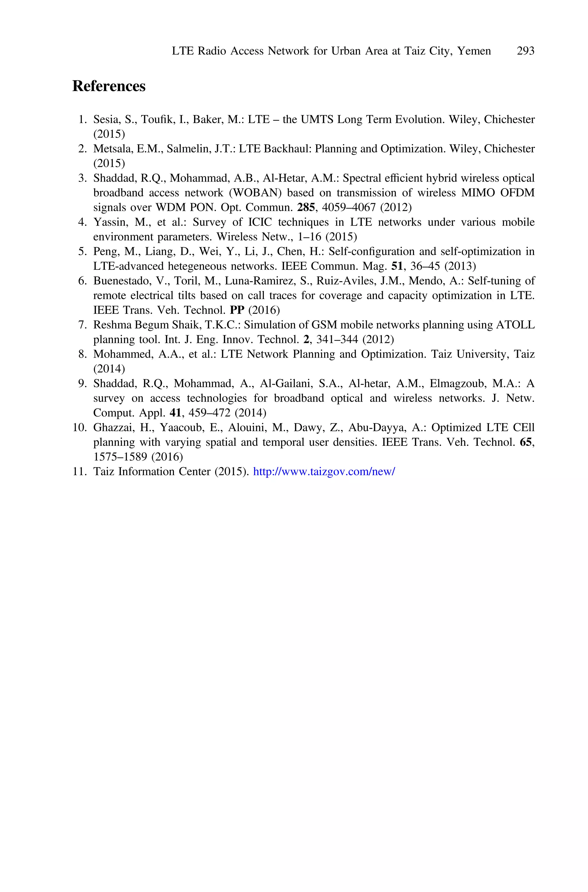 Planning And Optimization Of Lte Radio Access Network For Urban Area At