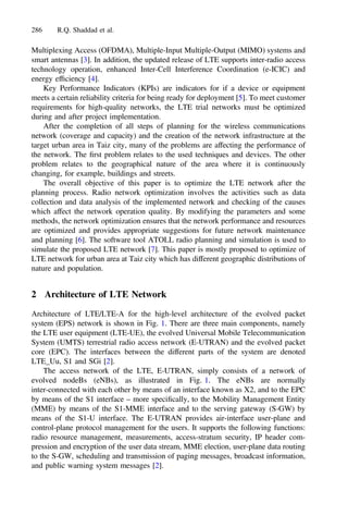 Planning and Optimization of LTE Radio Access Network for Urban Area at Taiz City, Yemen | PDF