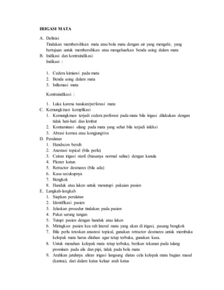 SOP Irigasi telinga dan mata | DOCX