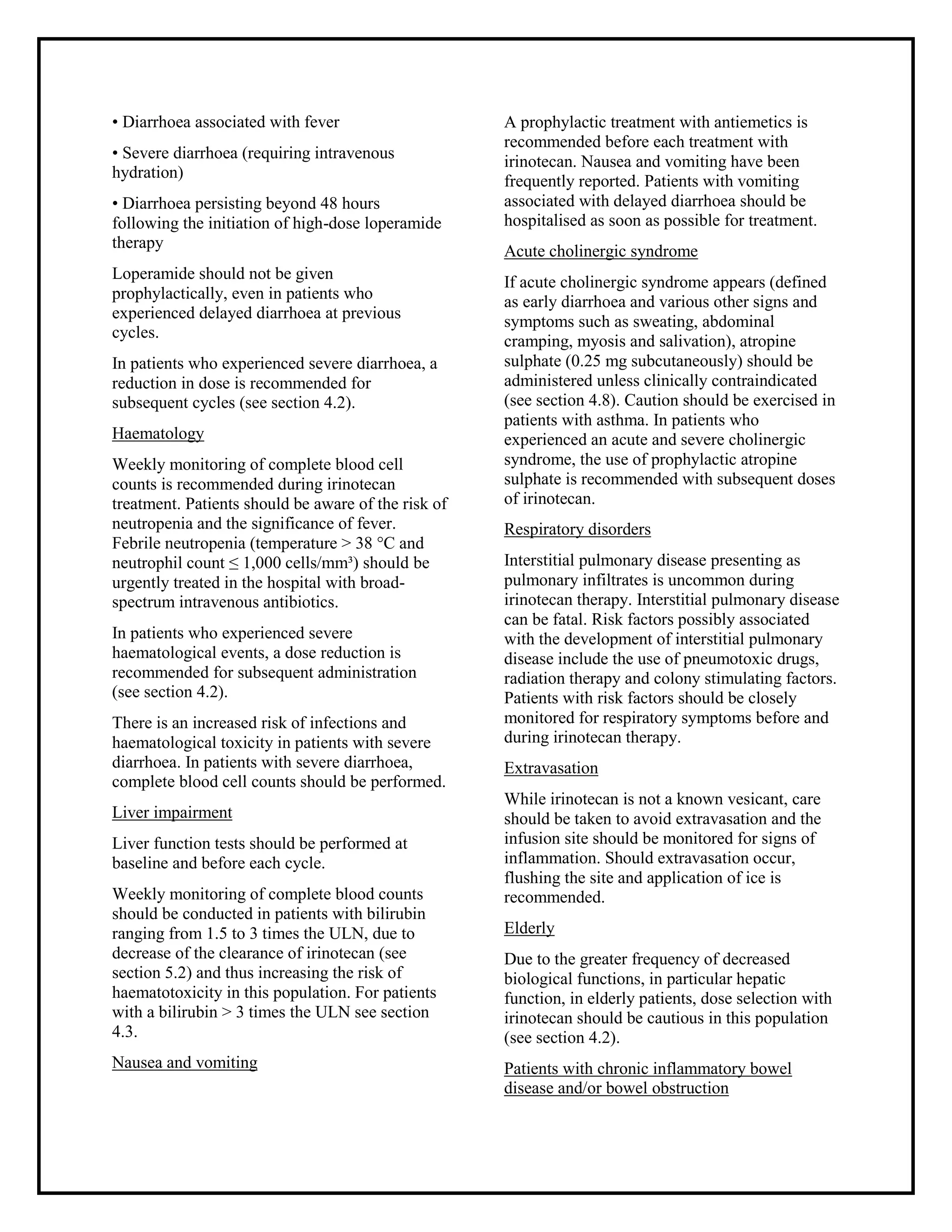 Irinotecan hydrochloride 20 mgml, concentrate for solution for infusion smpc taj pharmaceuticals ...