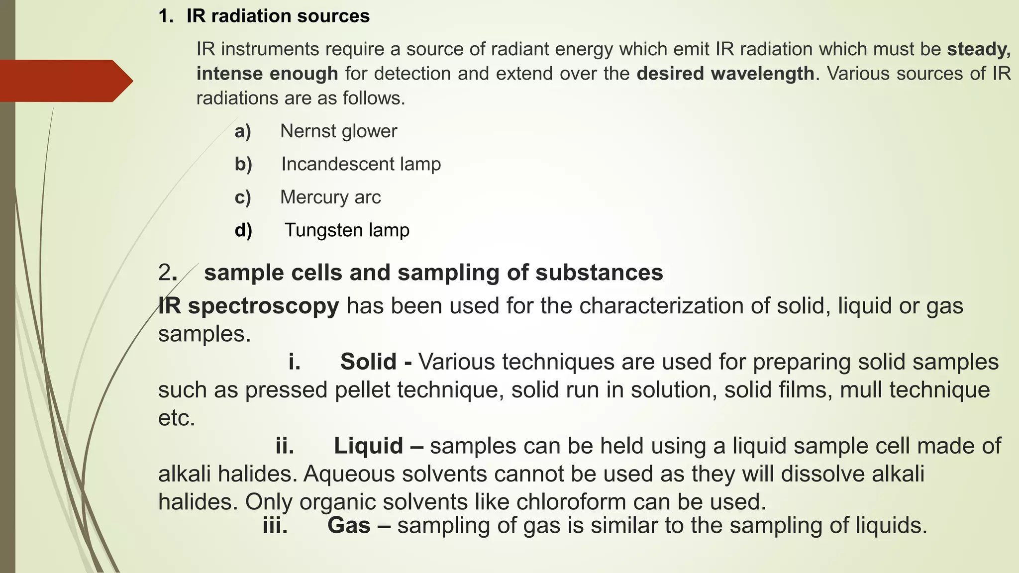 instrumentation of IR spectroscopy slides ppr. | PPTX