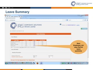 Iris-corp- iHCRM - Attendance & Leave-managment1 | PPT
