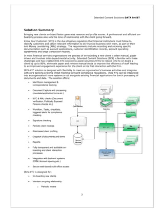 ECS IRIS Know Your Client (KYC) Solution | PDF | Business | Business ...