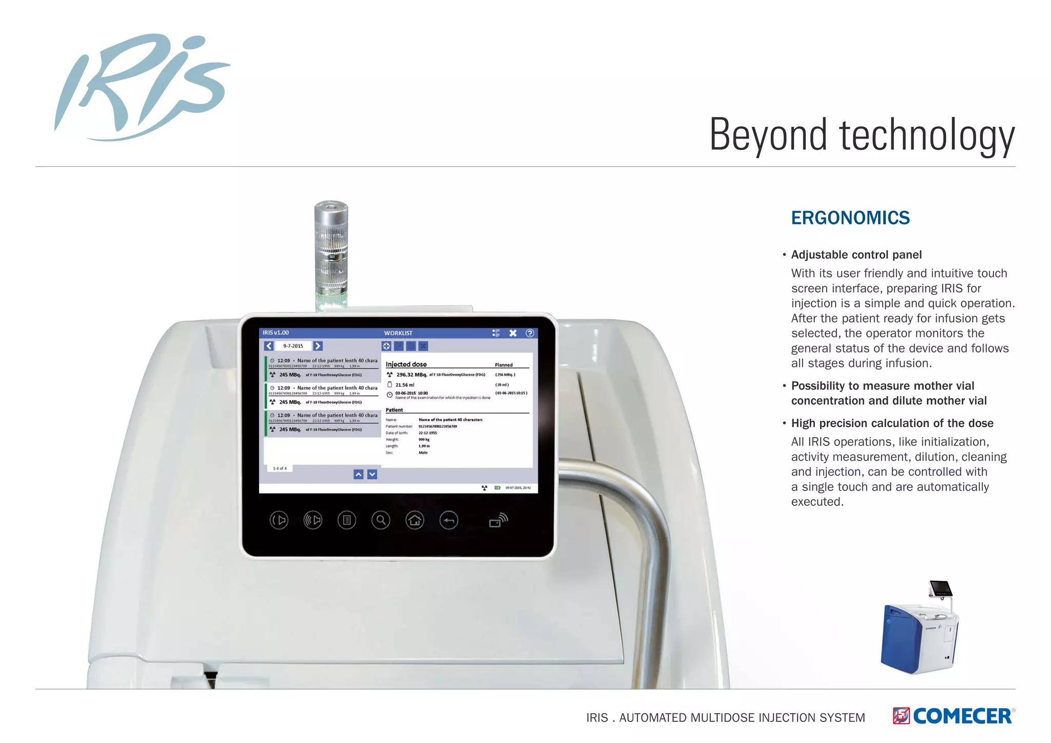 IRIS Radiopharmaceutical Injector | Comecer | PDF