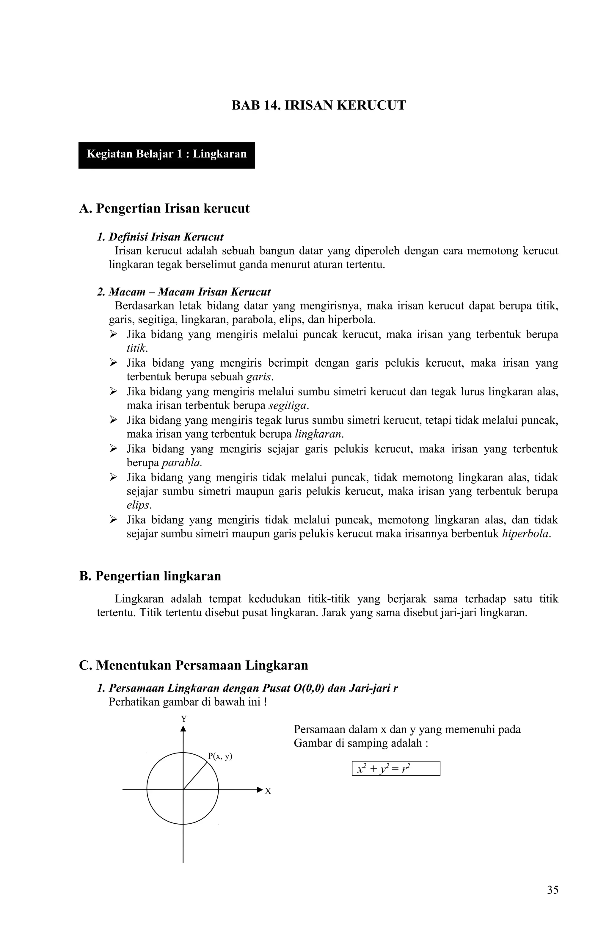 Irisan kerucut | DOC