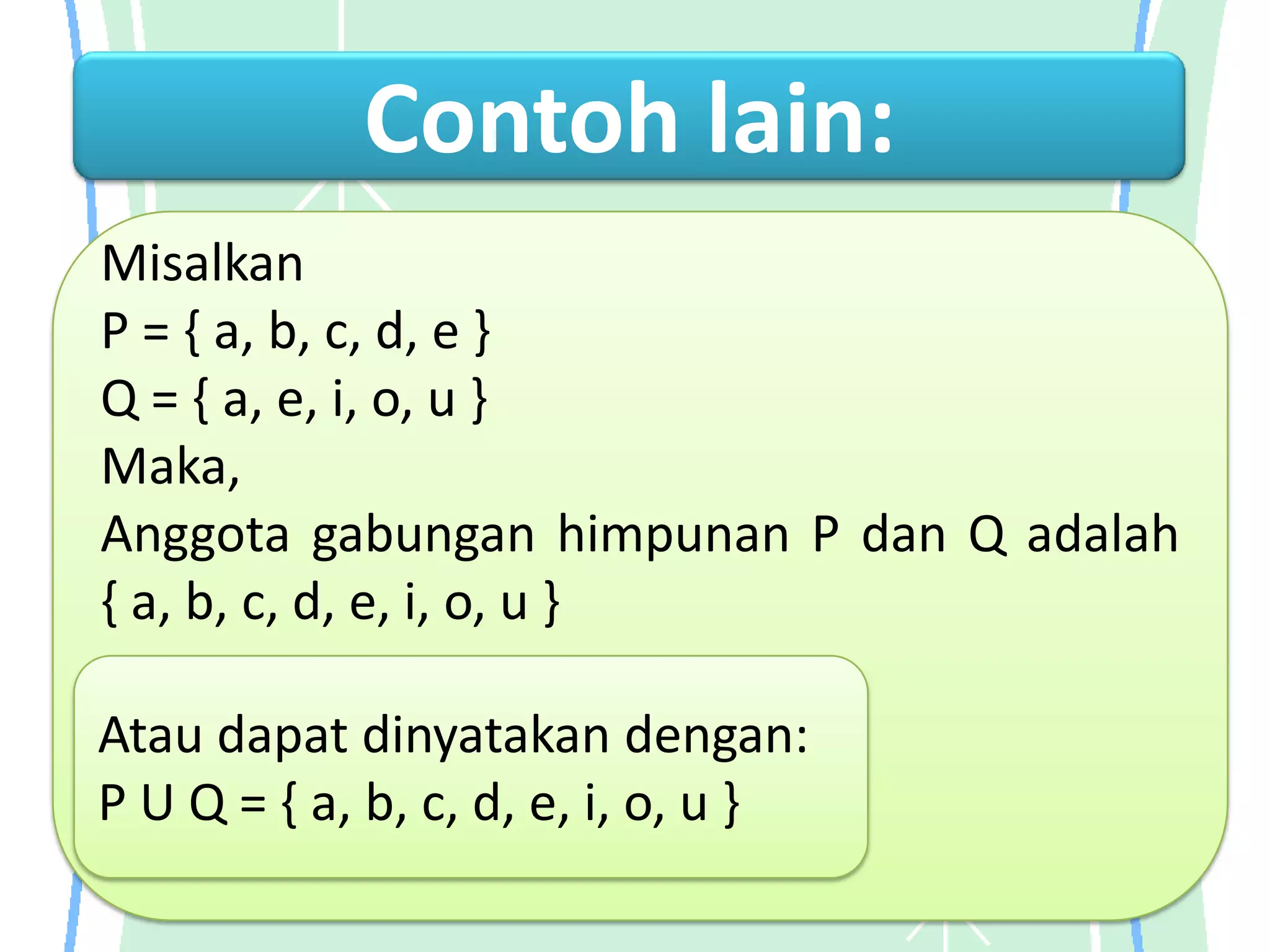 Irisan dan Gabungan Himpunan | PPTX