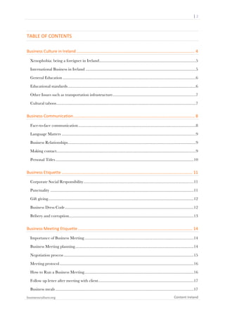 Irish business culture guide - Learn about Ireland | PDF