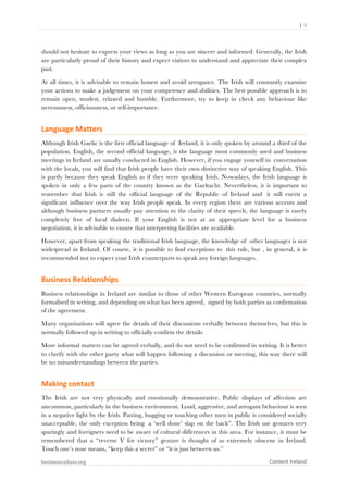 Irish business culture guide - Learn about Ireland | PDF