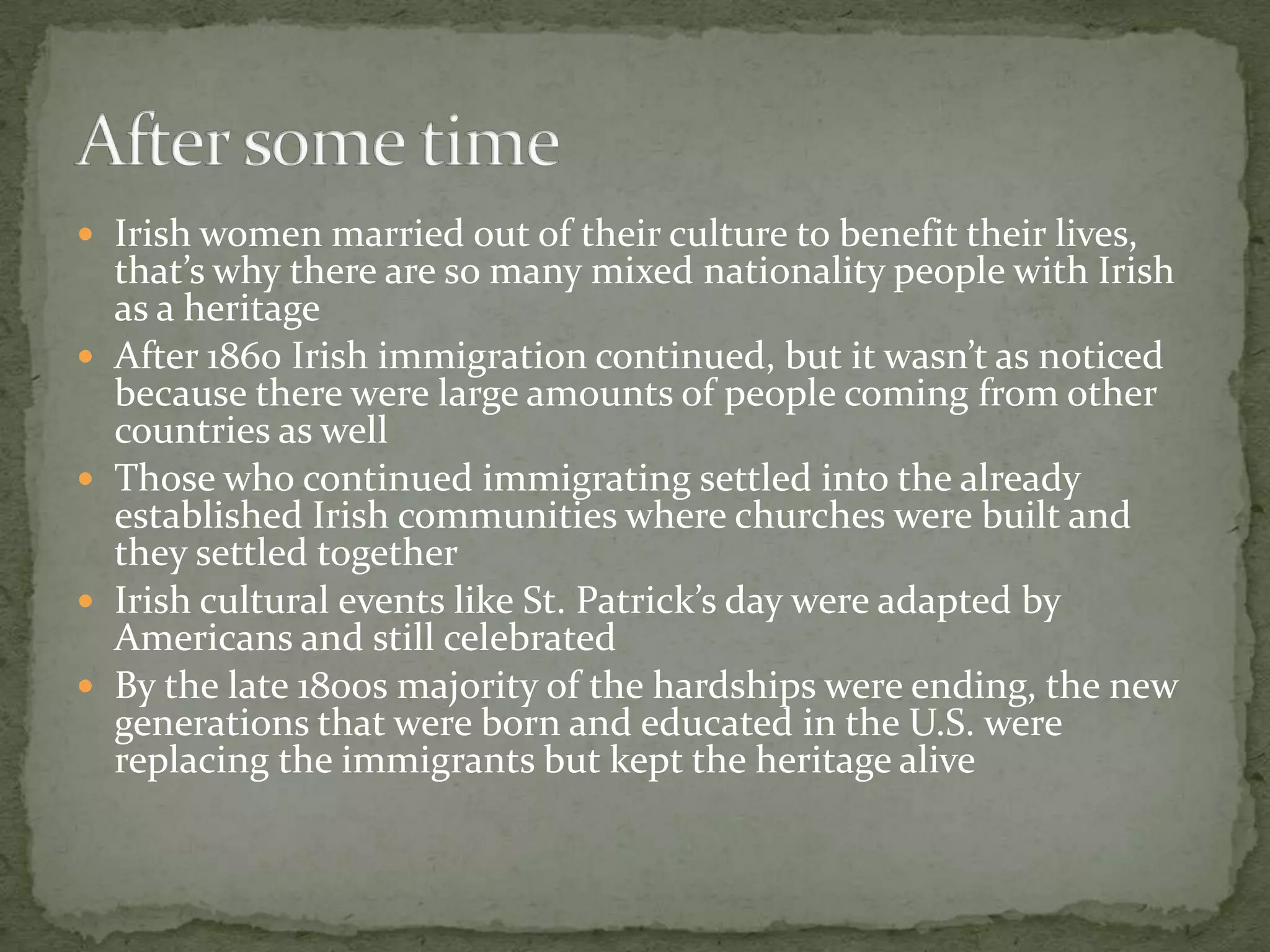 Irish immigration | PPTX