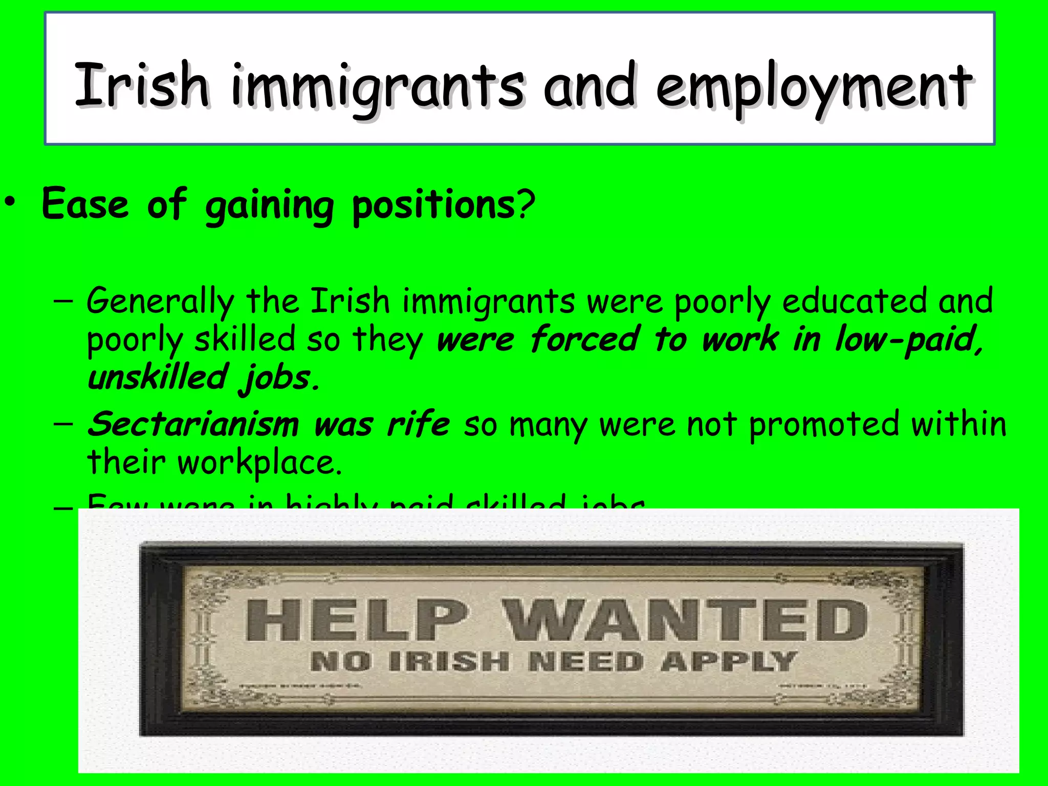 Irish immigration to Scotland overview | PPT