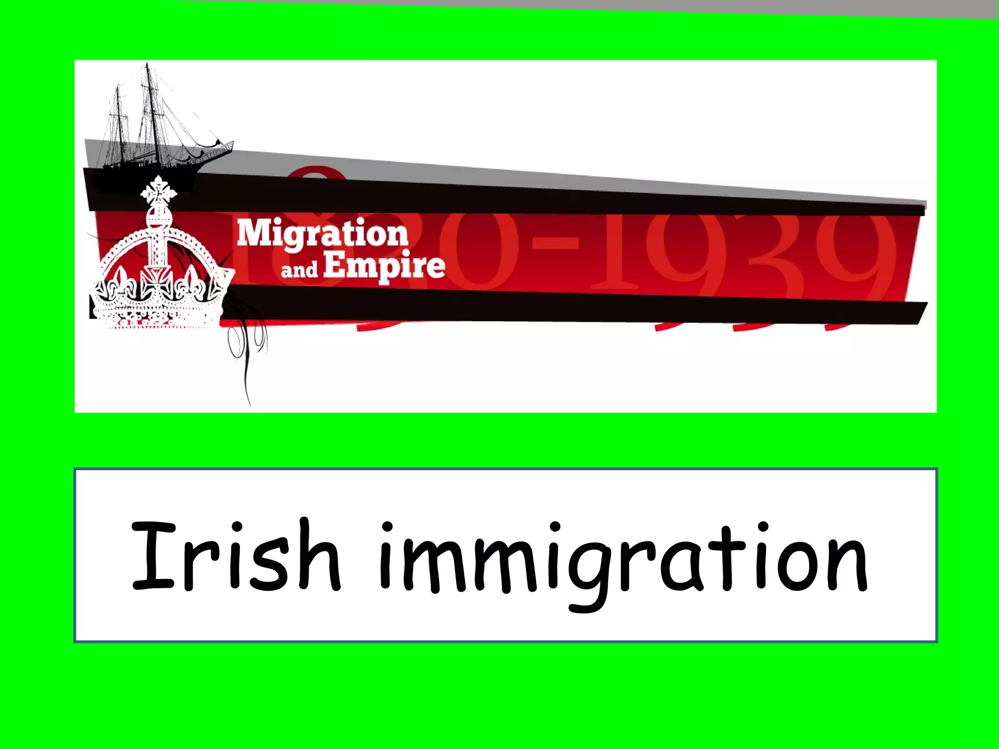 Irish immigration overview | PPT | Genealogy and Ancestry | Hobbies ...