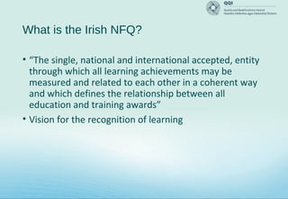 The Irish experience of developing and implementing a national ...