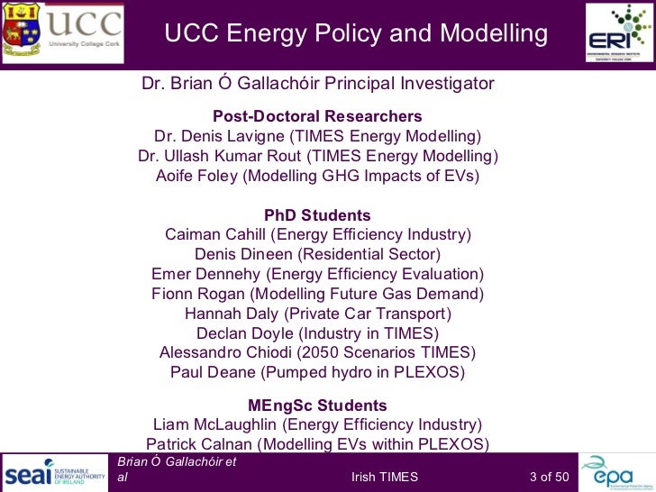 Irish TIMES Energy Model - Dr. Brian Ó Gallachóir - EPA/SEAI Future