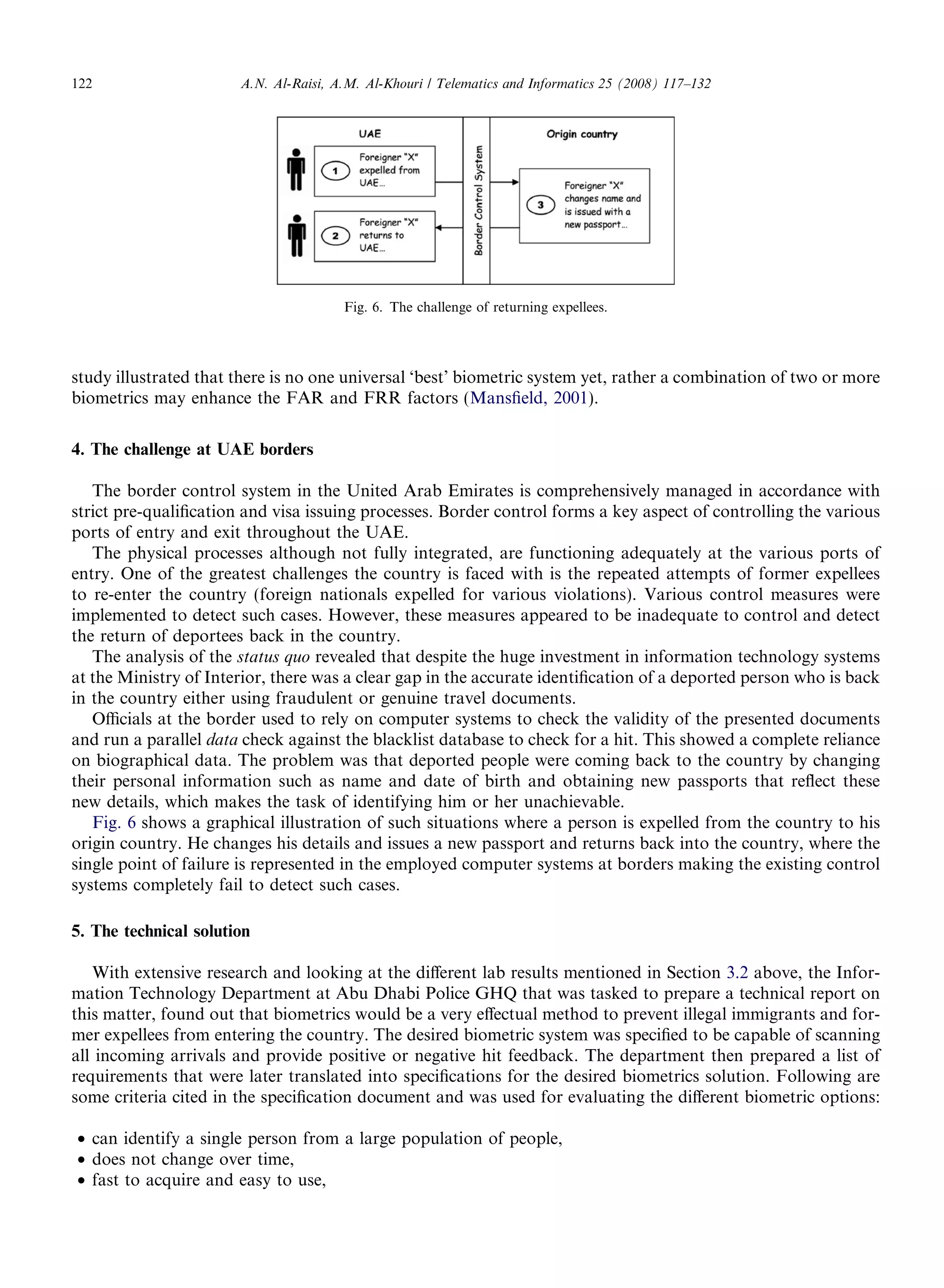 Iris recognition and the challenge of homeland & border control security in UAE | PDF