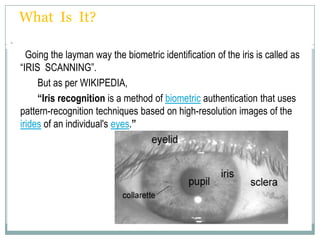 Iris recognition seminar | PPTX