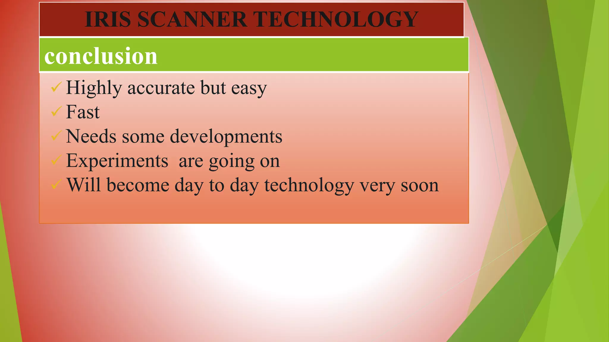 Iris scanner technology | PPTX