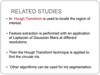 Iris segmentation analysis using integro differential operator and hough transform in biometric ...