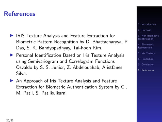 Iris Texture Analysis And Feature Extraction Ppt