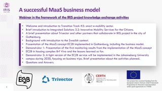 Developing & applying a successful MaaS business model | PPT