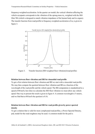International Roughness Index, IRI, and ISO 2631 Vibration Evaluation | PDF