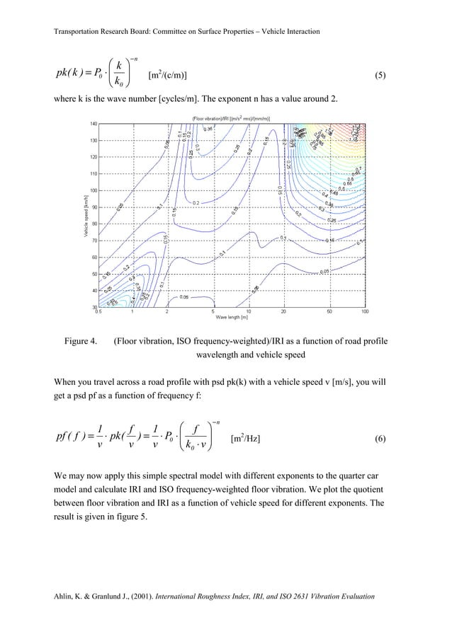 International Roughness Index, IRI, and ISO 2631 Vibration Evaluation | PDF