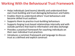 Iri workshop oct 19 Introucing Behavioural Trust Framework | PPT