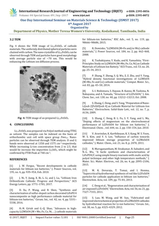 Optimization of Lithium Concentration in Lithium Iron Orthosilicate Via ...