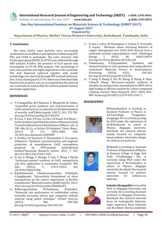 Role of Surfactant on Synthesis and Characterization of Cerium Oxide ...