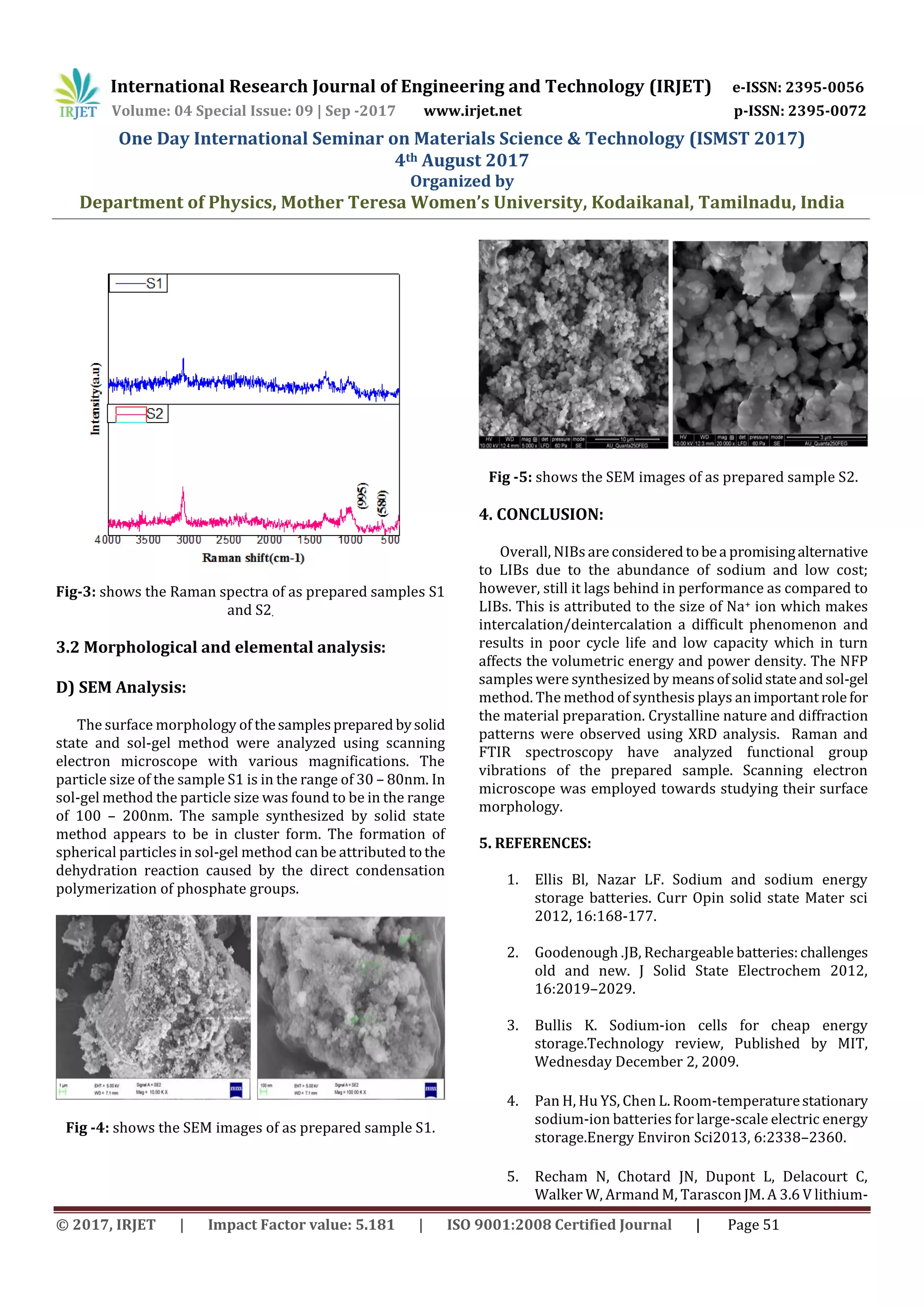 Synthesis and Structural Analysis of NaFePO4 Nanocomposite for Sodium ...